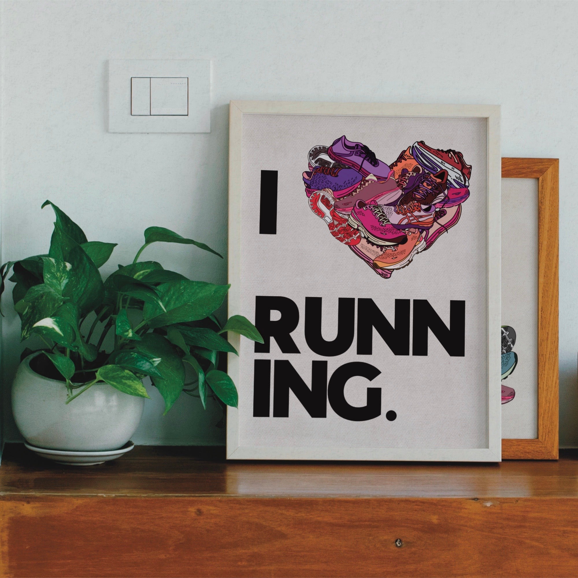 I Heart Running Digital Art Print – Bloomin' Loon Co.